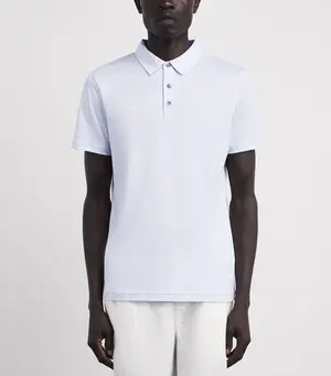 Sunspel Supima Cotton Polo Shirt - Blue
