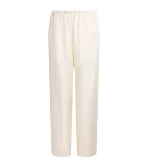 TOTEME Toteme Silk Monogram Trousers Ivory