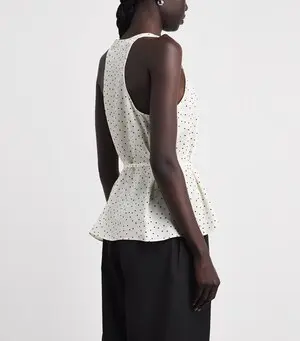 Theory Silk-blend Polka-dot Tank Top