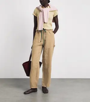 Rag & Bone Linen Atlas Wide-leg Trousers