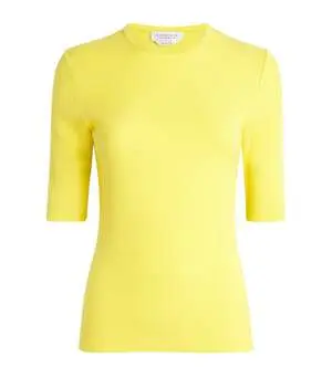Gabriela Hearst Wool Axis Short-sleeve Sweater - Yellow