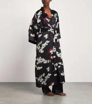 Olivia Von Halle Silk Floral Queenie Night Robe
