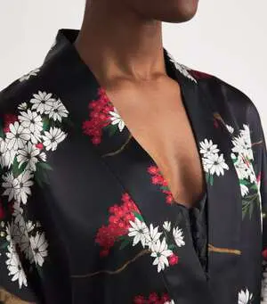 Olivia Von Halle Silk Floral Queenie Night Robe