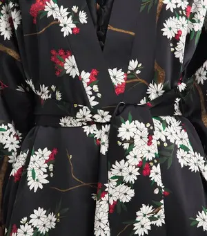 Olivia Von Halle Silk Floral Queenie Night Robe