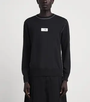 MAISON MARGIELA Virgin Wool-blend Numeric Tab Sweater