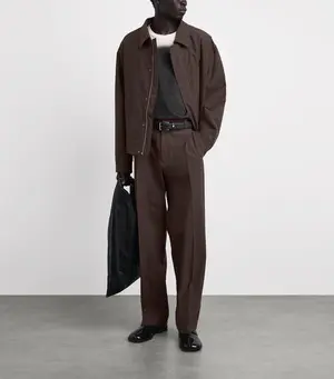 MAISON MARGIELA Virgin Wool-cotton Pleated Trousers