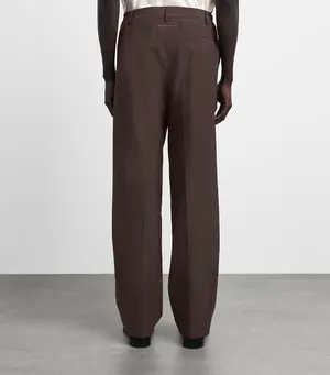 MAISON MARGIELA Virgin Wool-cotton Pleated Trousers