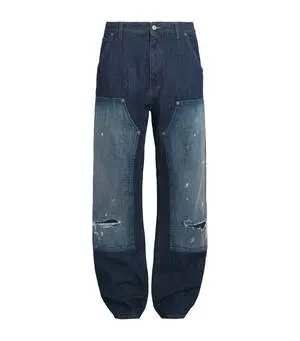 MAISON MARGIELA Distressed Straight Jeans - Blue