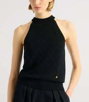 Balmain Virgin Wool Quilted Effect Top