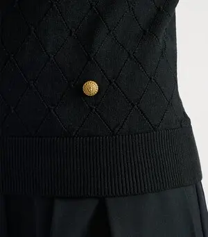 Balmain Virgin Wool Quilted Effect Top