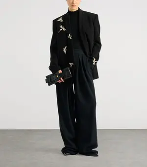 Balmain Virgin Wool Wide-leg Trousers