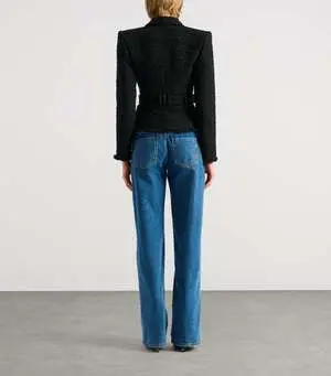 Balmain Belted Tweed Blazer