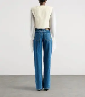 Balmain Tweed Muslin-sleeve Blouse