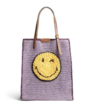 ANYA HINDMARCH Paper Woven Wink Tote Bag - Purple