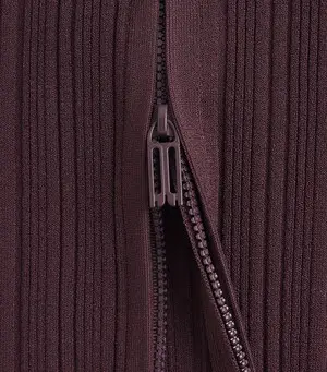 Victoria Beckham Rib-knit Zip-up Polo Shirt