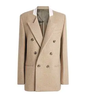 Victoria Beckham Wool-blend Double-breasted Jacket - Beige