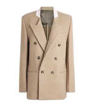 Victoria Beckham Wool-blend Double-breasted Jacket - Beige