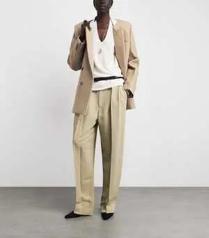 Victoria Beckham Wool-blend Double-breasted Jacket - Beige