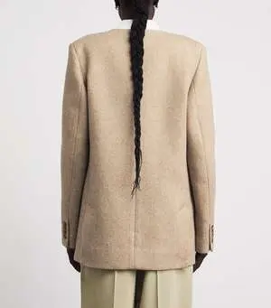 Victoria Beckham Wool-blend Double-breasted Jacket - Beige