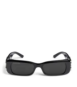 Balenciaga Dynasty Rectangle Sunglasses - Black
