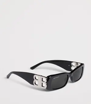 Balenciaga Dynasty Rectangle Sunglasses - Black