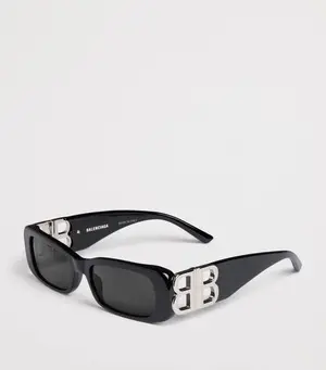 Balenciaga Dynasty Rectangle Sunglasses - Black