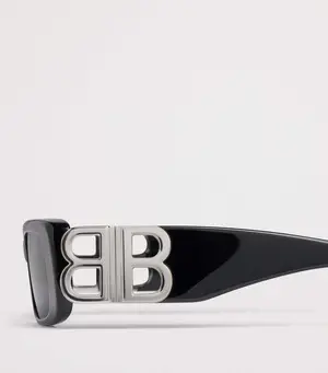 Balenciaga Dynasty Rectangle Sunglasses - Black