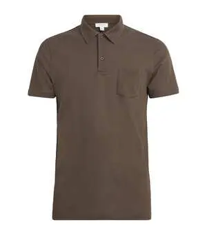 Sunspel Supima Cotton Riviera Polo Shirt - Brown