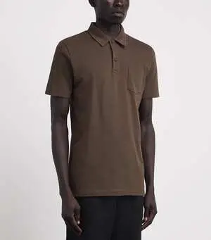 Sunspel Supima Cotton Riviera Polo Shirt - Brown
