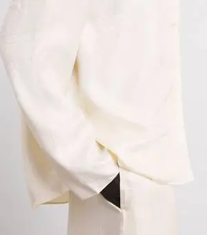 TOTEME Silk Embroidered Monogram Shirt - Ivory