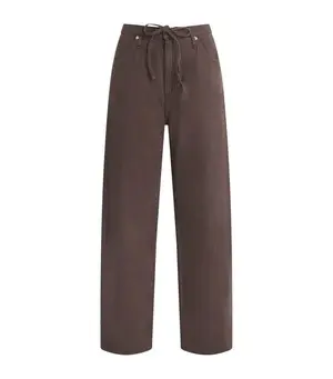Rag & Bone Phoebe Wide-leg Jeans With Drawstring - Brown