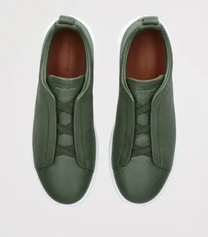 Zegna Leather Sneakers - Green