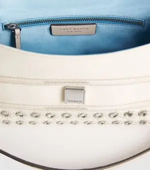 Tory Burch Small Embellished Charlie Shoulder Bag - Ivory