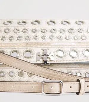 Tory Burch Small Embellished Charlie Shoulder Bag - Ivory