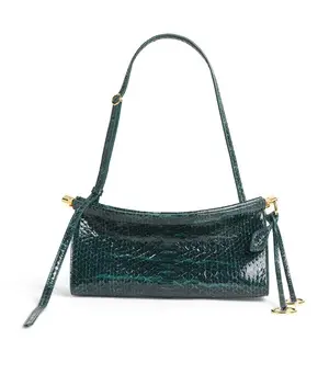 Alaïa Small Snakeskin Shoulder Bag - Red