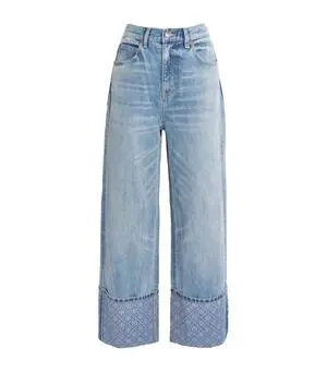 Tory Burch High-rise Straight Leg Jeans With Logo Detail