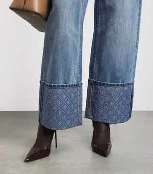 Tory Burch High-rise Straight Leg Jeans With Logo Detail