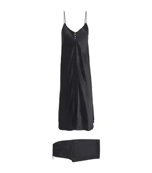 Olivia Von Halle Silk Elvira Camisole Pyjama Set - Black