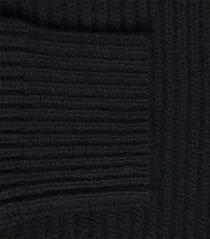 MAISON MARGIELA Wool-blend Ribbed Zip-up Sweater - Black