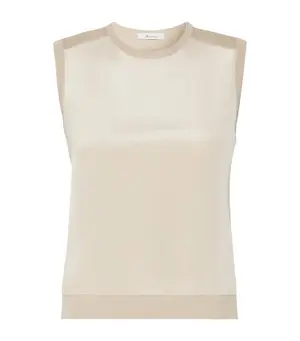 Max Mara Silk-cashmere Ribbed Tank Top - Grey