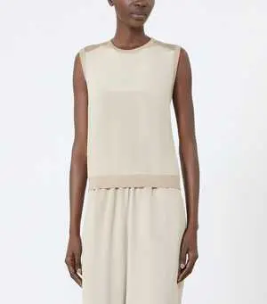 Max Mara Silk-cashmere Ribbed Tank Top - Grey