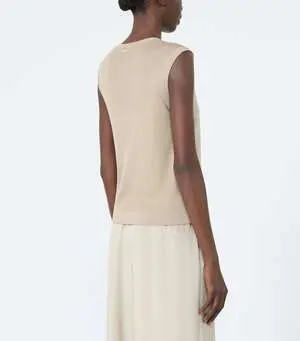 Max Mara Silk-cashmere Ribbed Tank Top - Grey