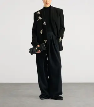 Balmain Virgin Wool Wide-leg Trousers