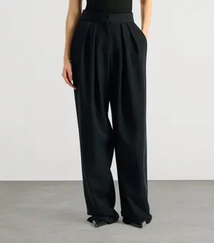 Balmain Virgin Wool Wide-leg Trousers