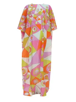 Emilio Pucci Cotton Kaftan With Geometric Print - Multicolour