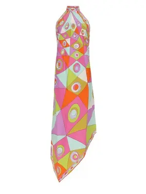 Emilio Pucci Abito In Twill Di Seta - Multicolour