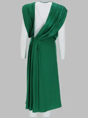 Versace Draped Silk Midi Dress