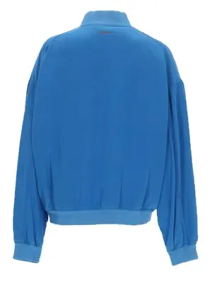 Versace Blouson Con Zip In Popeline Di Seta