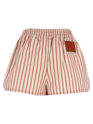Fendi Striped Denim Shorts