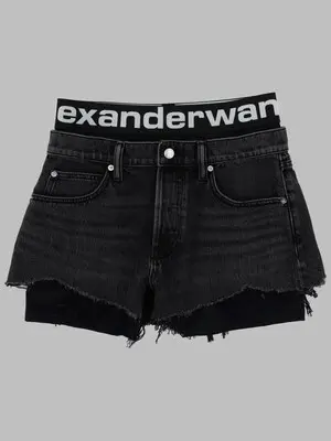 Alexander Wang Logo Detail Denim Shorts
